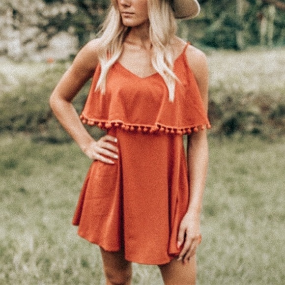 Dresses | Rust Tiered Fringe Western Boho Cowgirl Dress | Poshmark